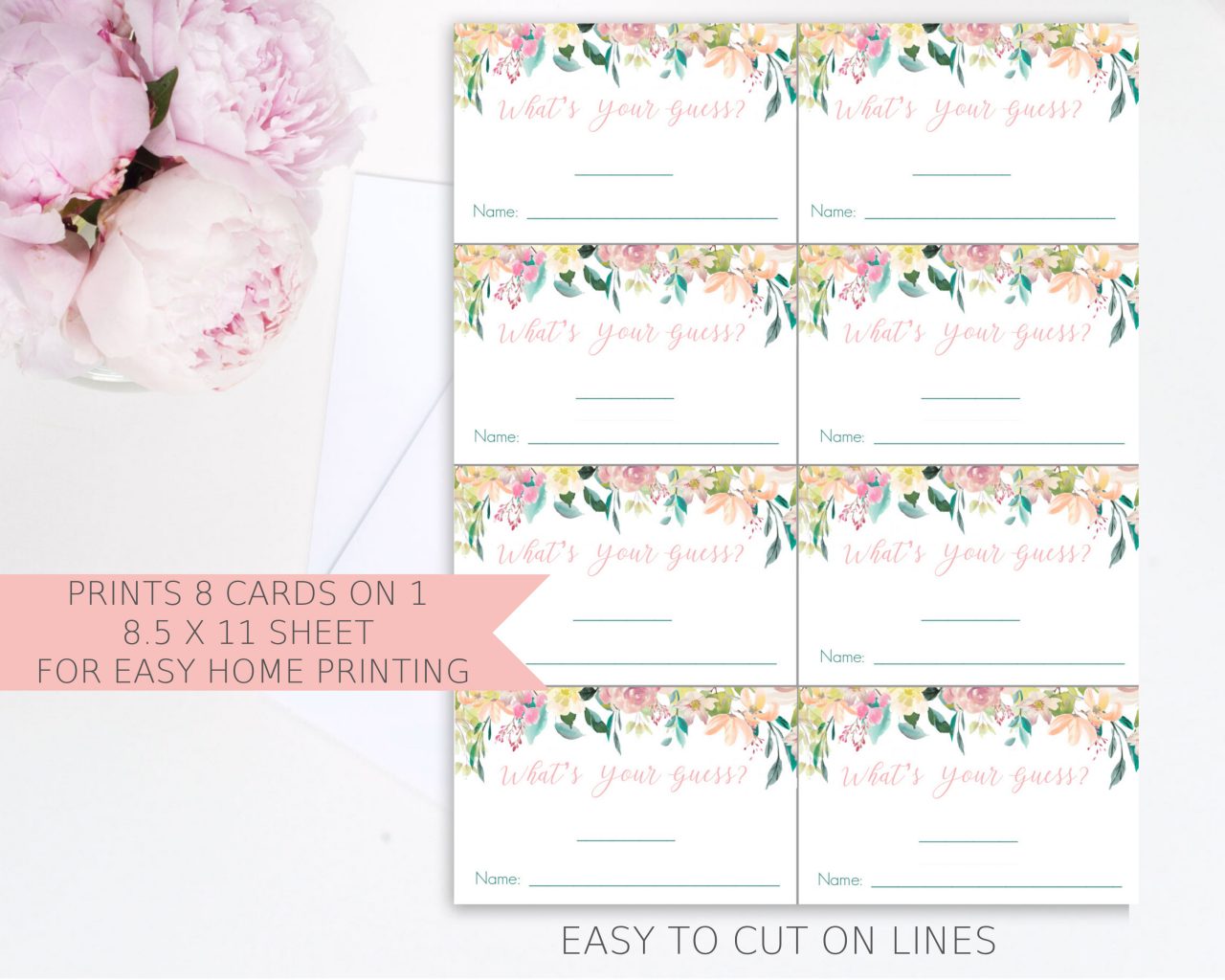 Baby Shower Count the Kisses Game Sign - Just Simply Mom Designs