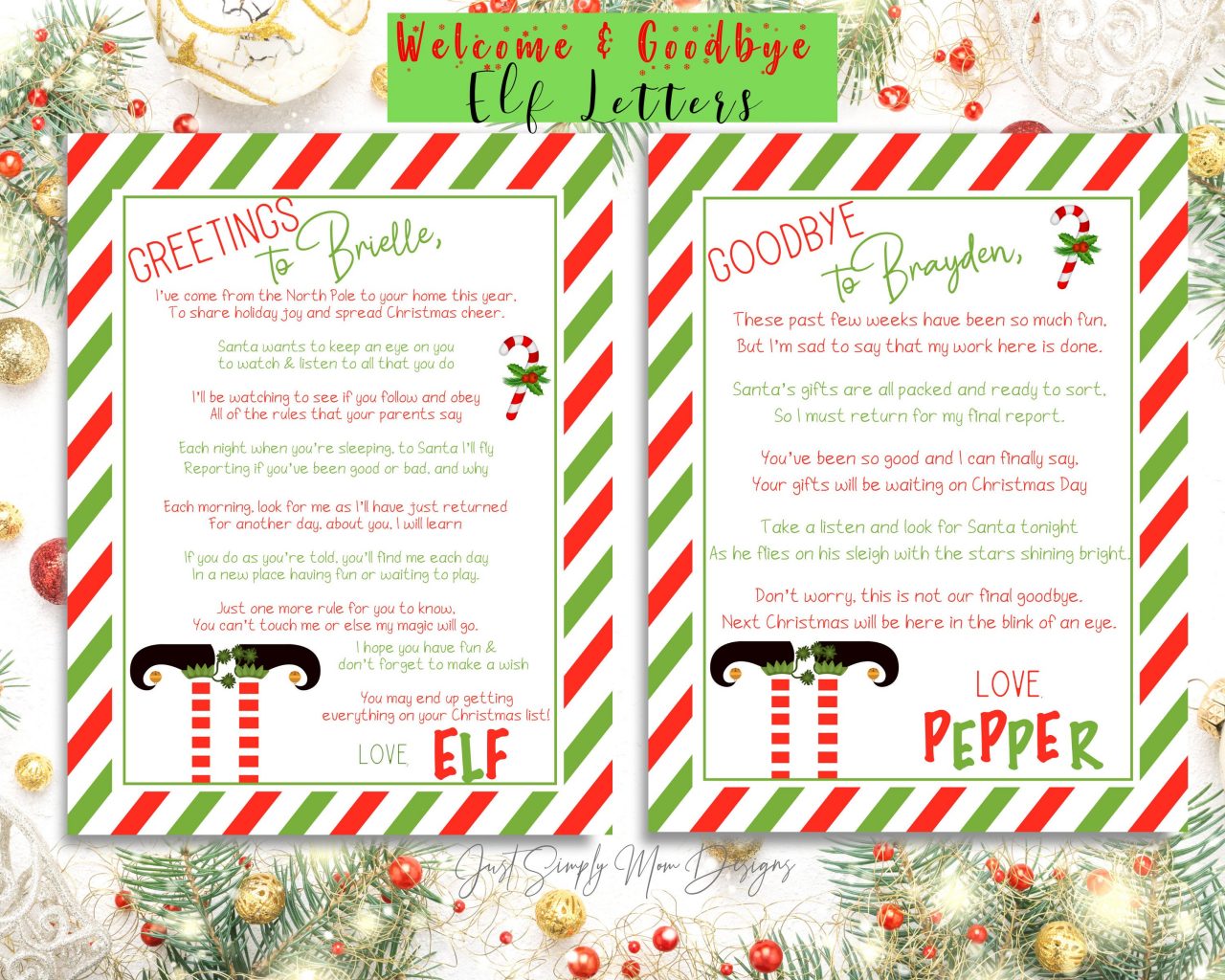 Printable Elf Welcome and Goodbye Letter - Just Simply Mom Designs