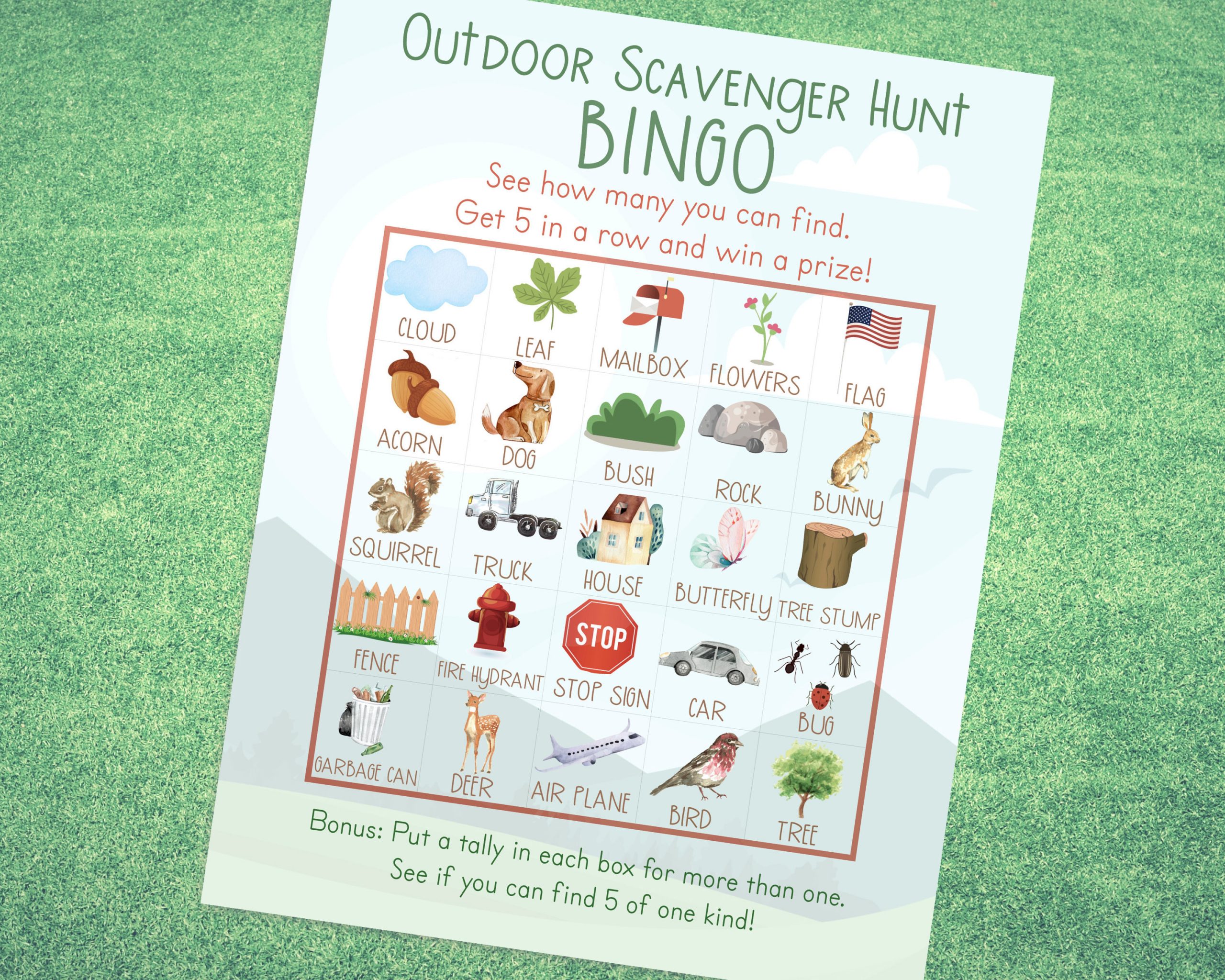 Toddler Outdoor Scavenger Hunt Bingo Game - Just Simply Mom Designs